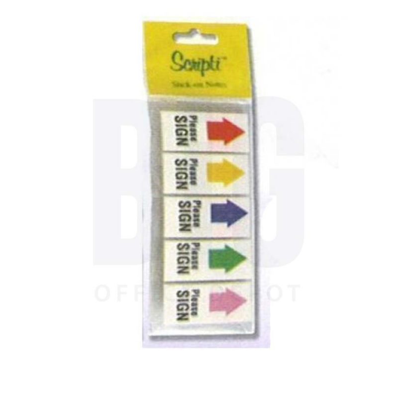 SCRIPTI FLAG TAPE SIGN HERE - Big Stationery