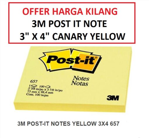 3M657 POST-IT NOTES 3" X 4" - Big Stationery
