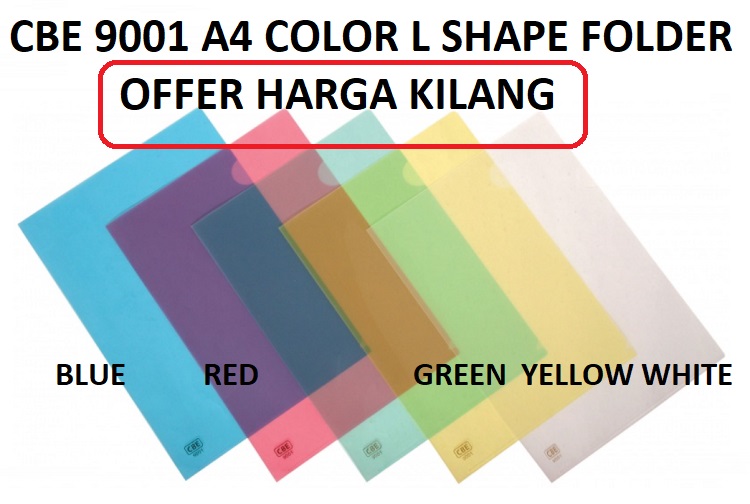 CBE 9001 A4 COLOR L SHAPE FOLDER - Big Stationery