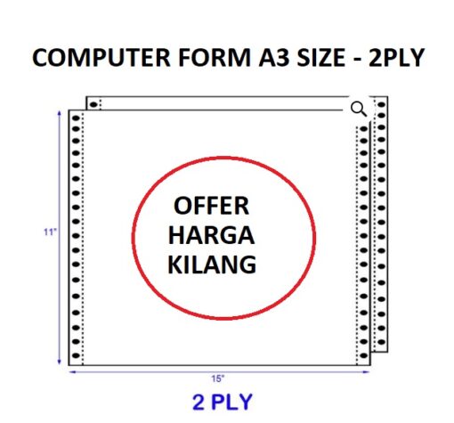 A3 COMPUTER FORM 2PLY 15" X 11" - Big Stationery