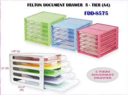 5 DRAWER A4 DOCUMENT CASE | 5 TIER DOCUMENT DRAWER - Big Stationery