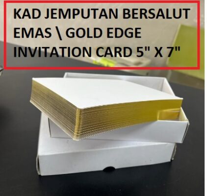 KAD JEMPUTAN BERSALUT EMAS | GOLD EDGE INVITATION CARD 5" X 7" - Big ...