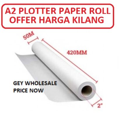 A2 PLOTTER PAPER ROLL 420MM X 50M X 2" - Big Stationery