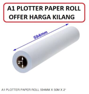A2 PLOTTER PAPER ROLL 420MM X 50M X 2" - Big Stationery