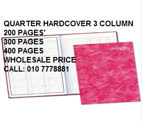 QUARTER HARDCOVER 3 COLUMN BOOK 300 PAGES - Big Stationery