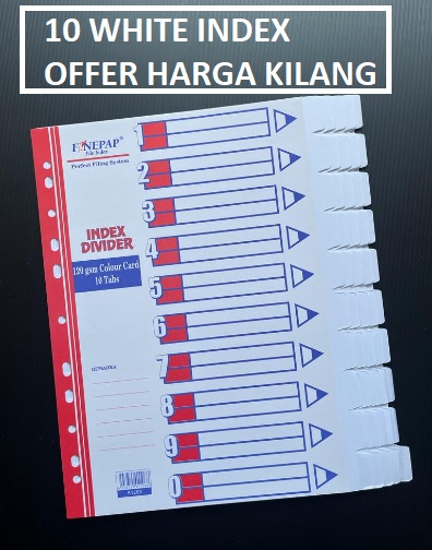 10 WHITE PAPER INDEX DIVIDER - Big Stationery