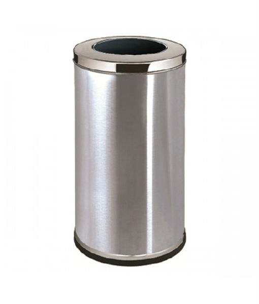 Stainless Steel Round Waste Bin C/W Open Top – SUGO 128TO - Big Stationery