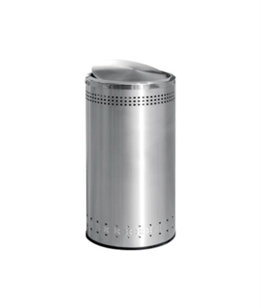 Stainless Steel Round Waste Bin C/W PIVOT Top – SUGO 103E ( Emboss ...