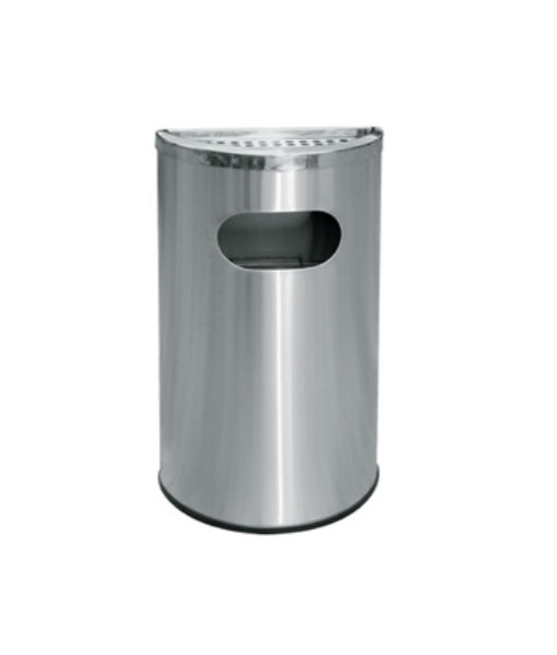 Stainless Steel Semi Round Bin With Ashtray – SUGO 204 - Big Stationery