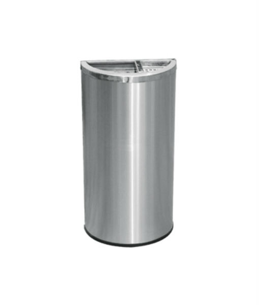 Stainless Steel Semi Round Waste Bin With Half Top – Sugo 203H - Big ...