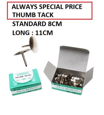 THUMB TACK 8MM | THUMB TACK LONG 11MM - Big Stationery
